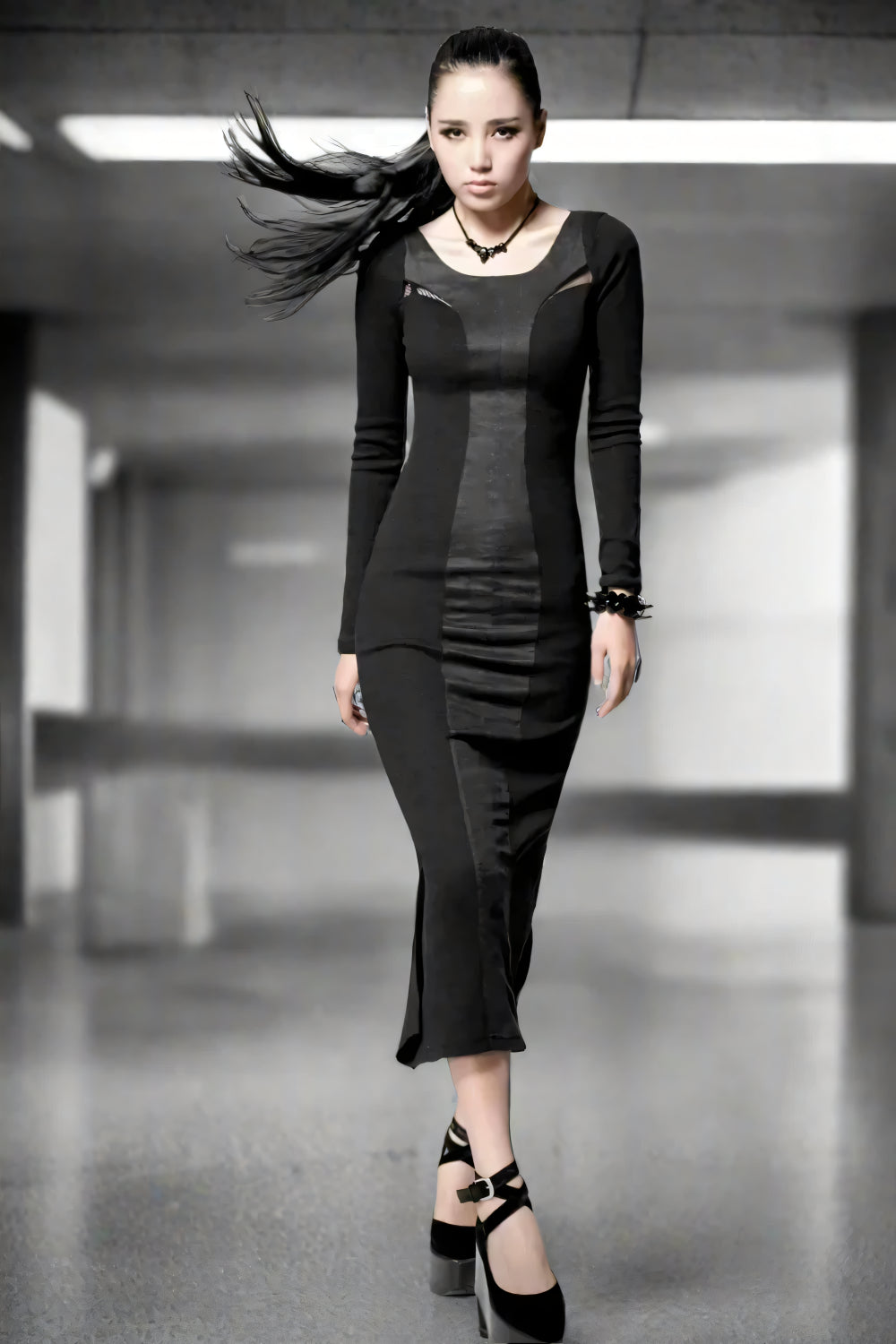 Shadow Siren Mesh Midi Dress – LAZERorange.com